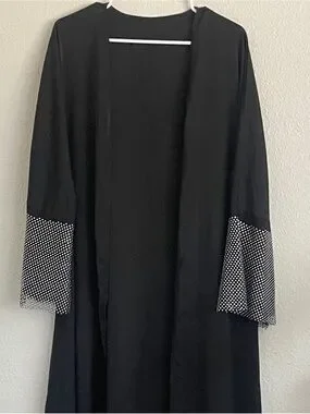 None | Dresses | Black Long Abaya With Chain Link Cuffs | Poshmark